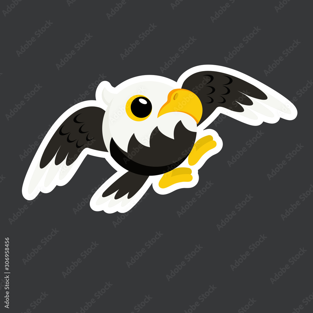 vector cute eagle sticker template Stock Vector | Adobe Stock