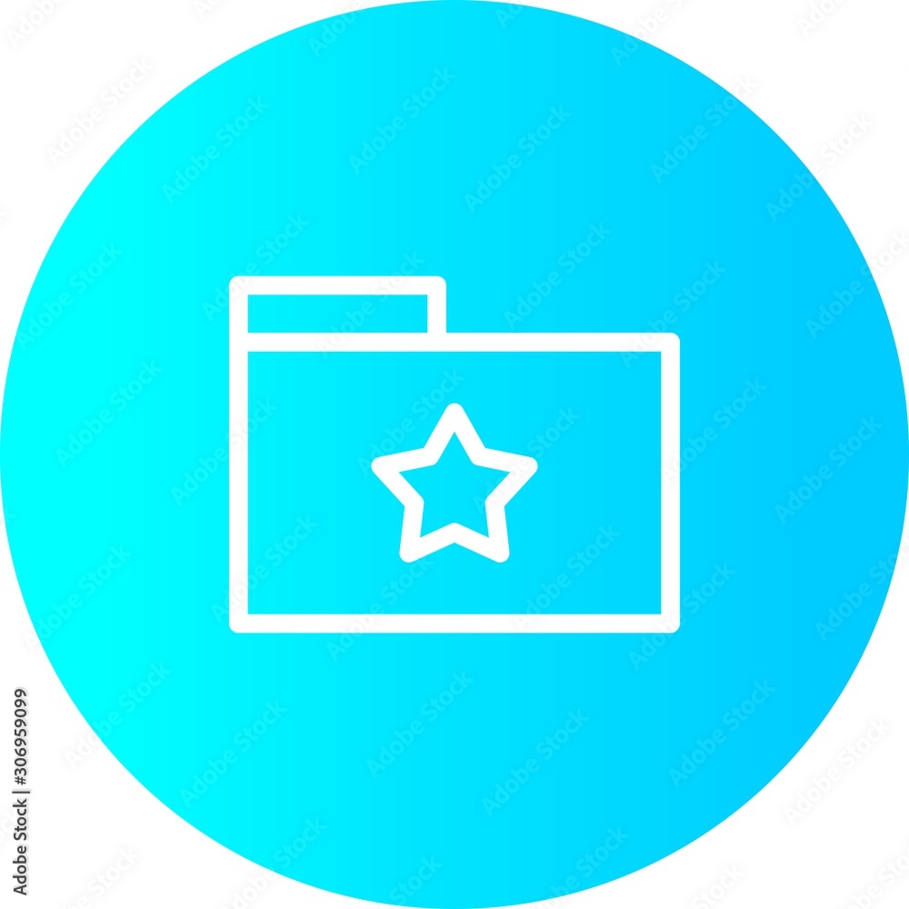 Gradient Circle Star Folder Icon With White Background Stock Vector ...