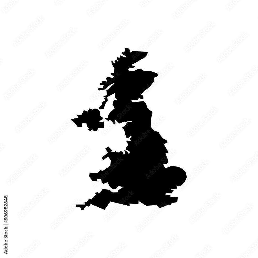 England Black And White Map