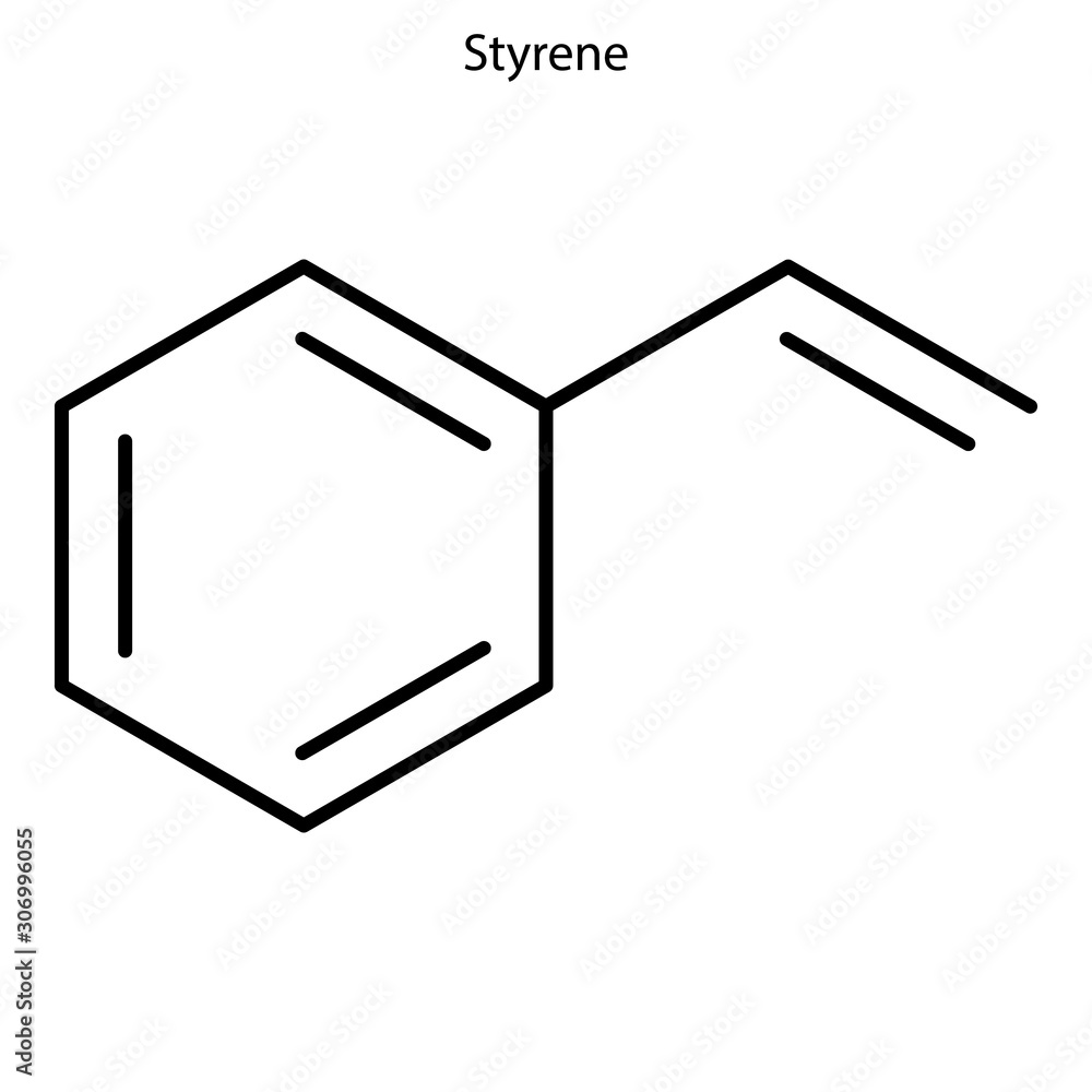 styrene Skeletal formula of Chemical element Stock Vector | Adobe Stock