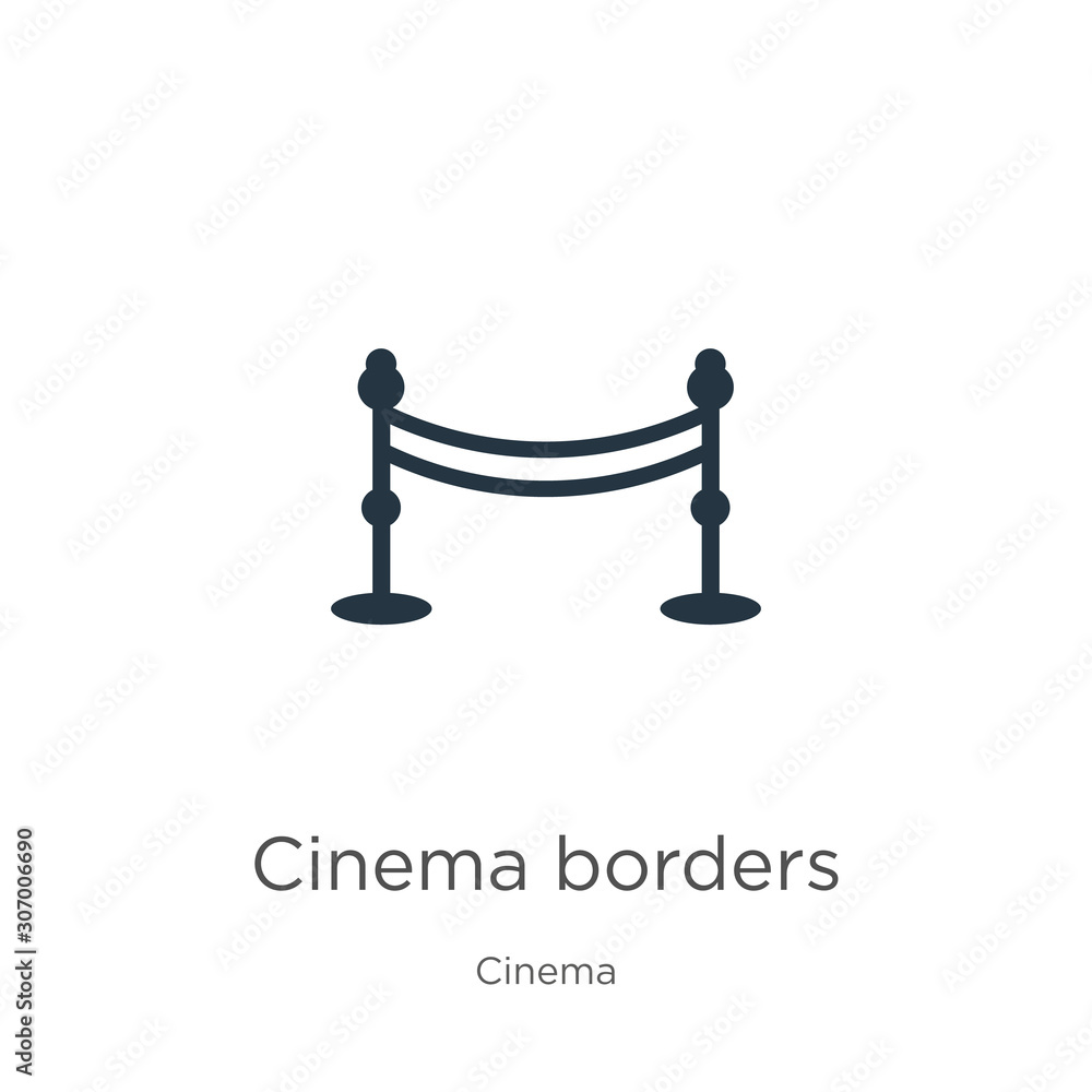 Cinema borders icon. Thin linear cinema borders outline icon isolated ...