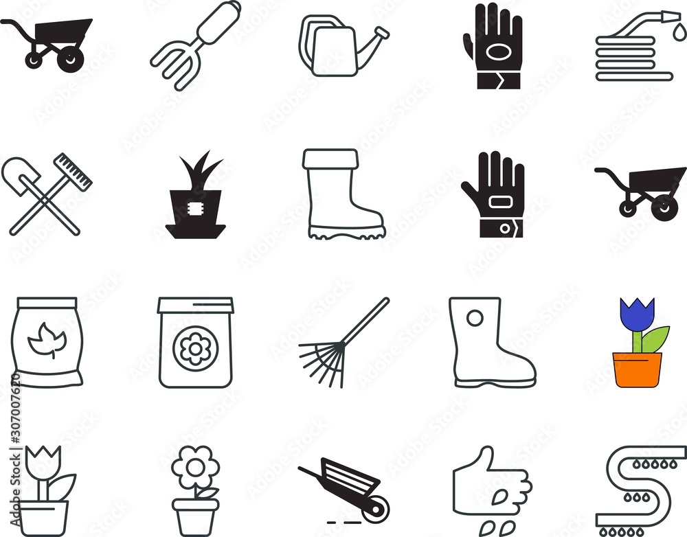 gardening vector icon set such as: young, drawing, vegetable, network ...