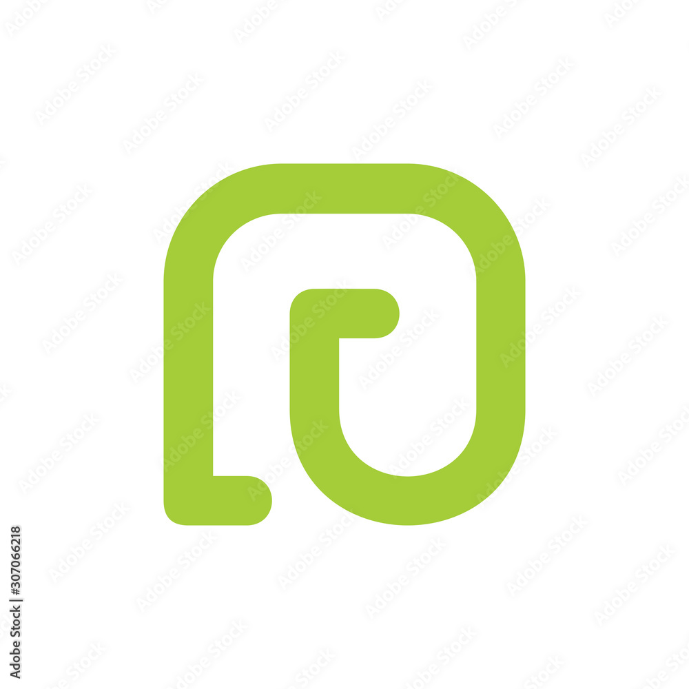 letter nu simple line logo vector Stock Vector | Adobe Stock