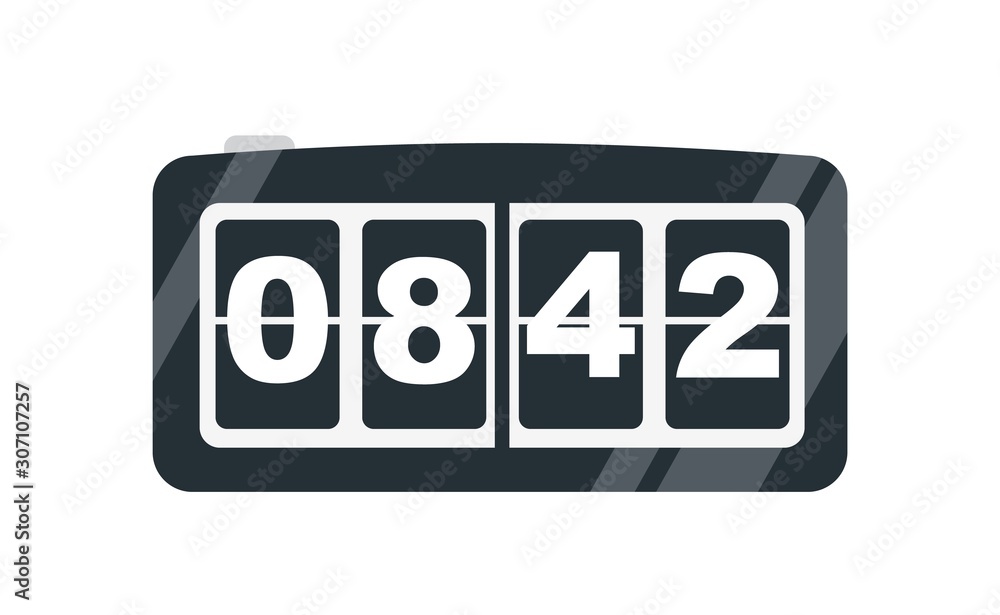 Electronic table clock flat vector illustration Stock Vector | Adobe Stock