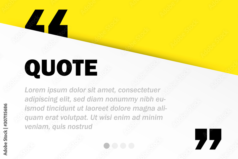 Rectangle Motivation Quote Template Vector Background with Realistic ...