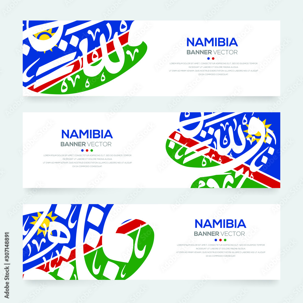 Banner Flag of Namibia ,Contain Random Arabic calligraphy Letters ...