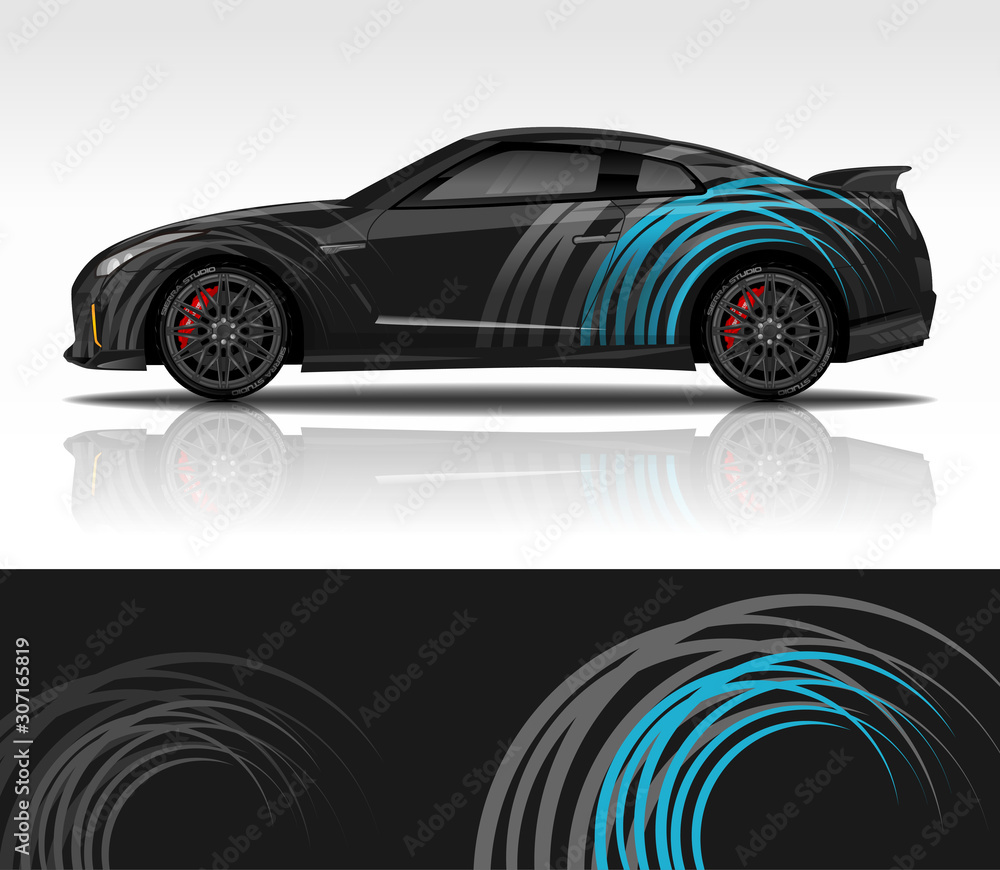 Car wrap decal design vector, for advertising or custom livery WRC ...