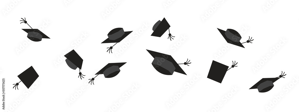 Graduation cap on white background Stock Illustration | Adobe Stock