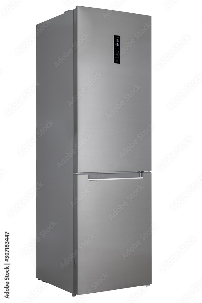 Refrigerator Isolated on White Background. Modern Kitchen and Domestic ...