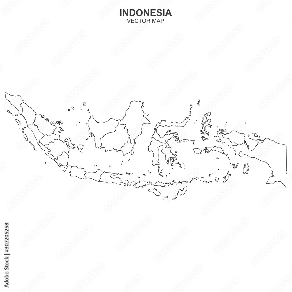 vector map of Indonesia on white background Stock Vector | Adobe Stock