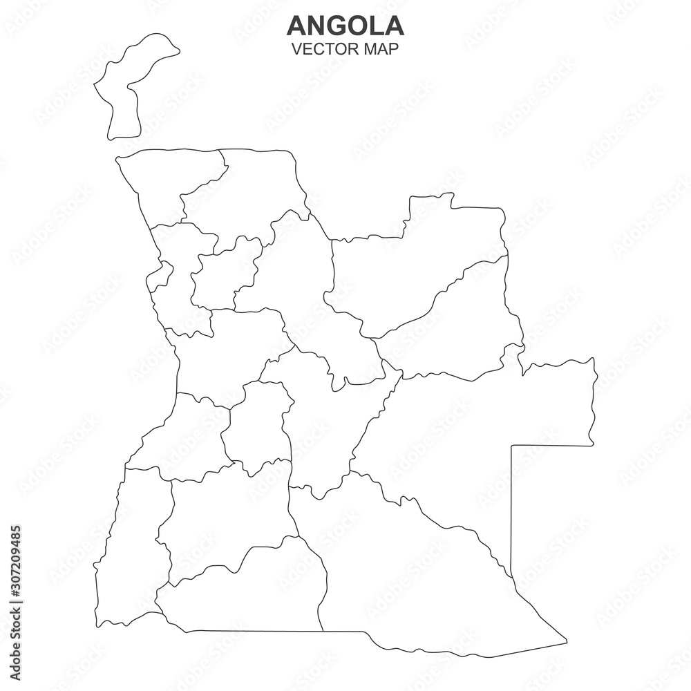 map of Angola on white background Stock Vector | Adobe Stock