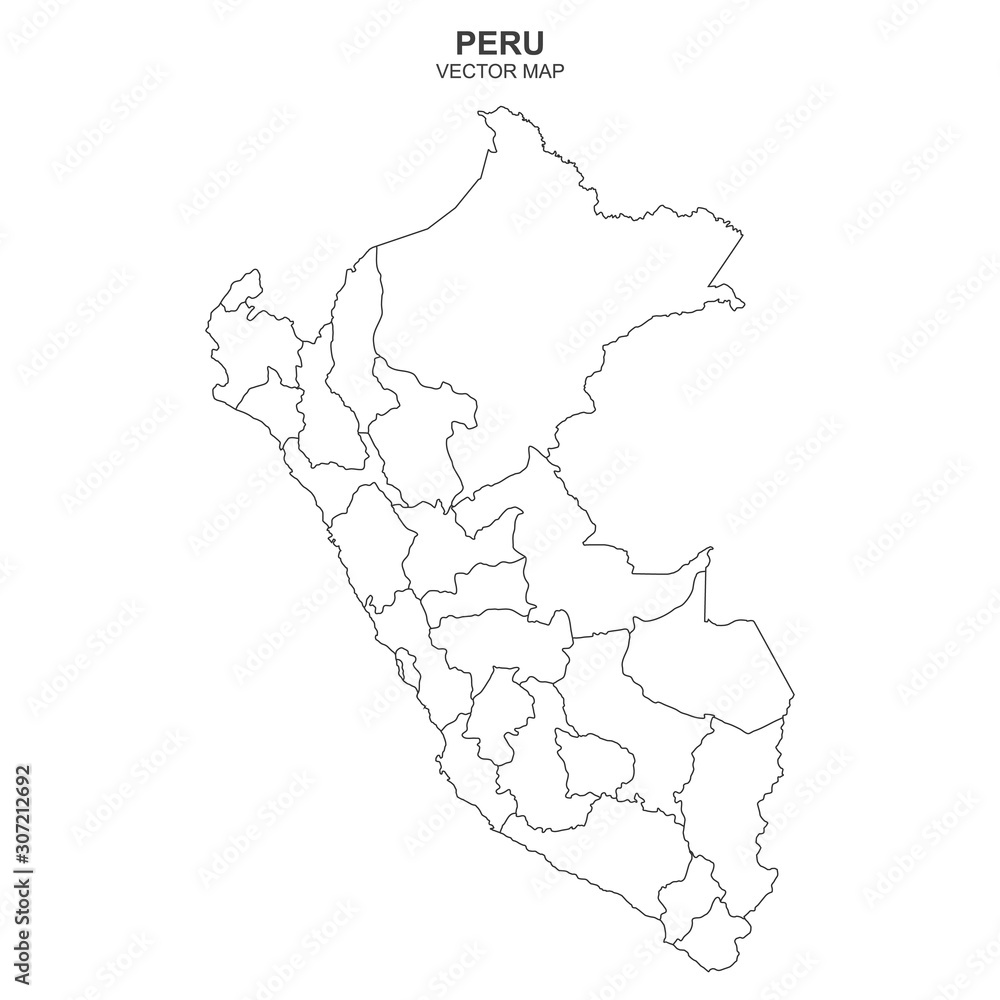 Vector de Stock political map of Peru isolated on white background ...