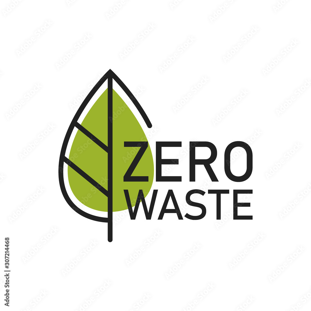Zero waste logo label, environment protection. Reduce, reuse, recycle ...