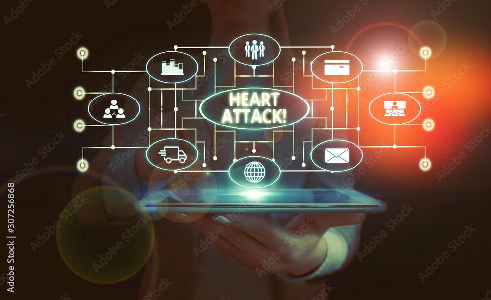 Handwriting text Heart Attack. Conceptual photo sudden occurrence of ...