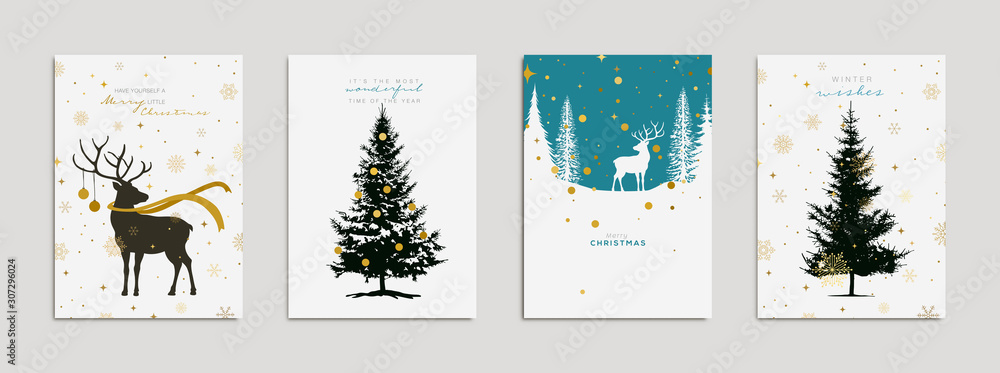 Holiday Greeting Card Collection. Vector Illustration. Stock Vector ...