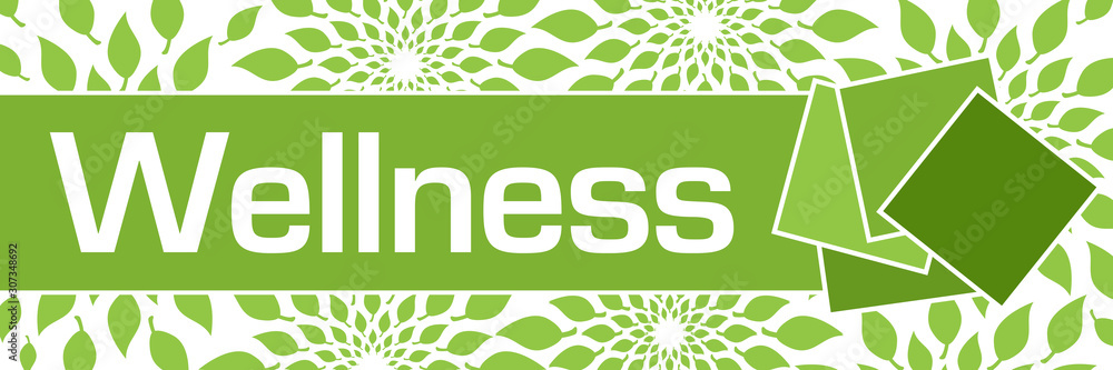 Wellness Green Leaves Background Squares Text Stock Illustration ...