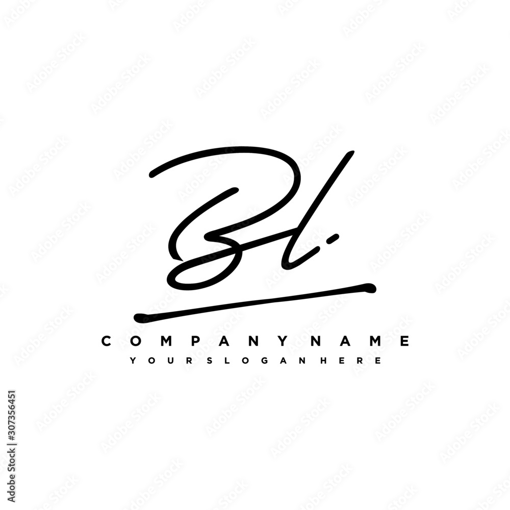 BL initials signature logo. Handwriting logo vector templates. Hand ...