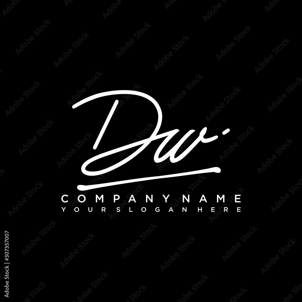 DW initials signature logo. Handwriting logo vector templates. Hand ...