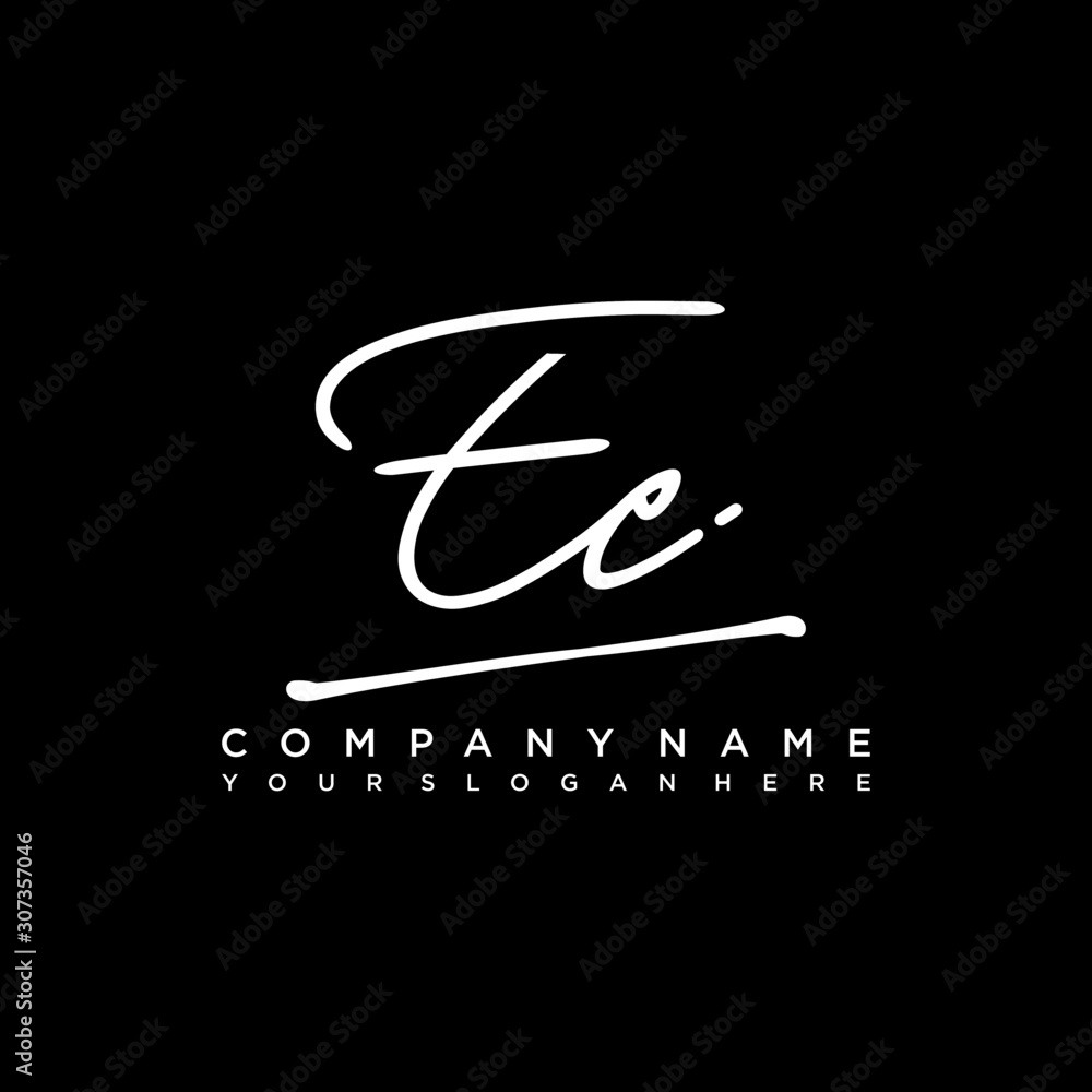EC initials signature logo. Handwriting logo vector templates. Hand ...