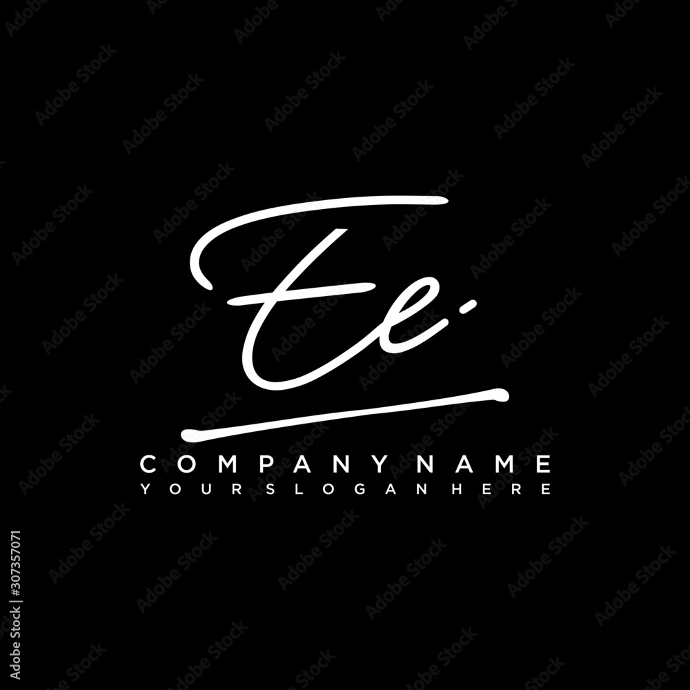 EE initials signature logo. Handwriting logo vector templates. Hand ...