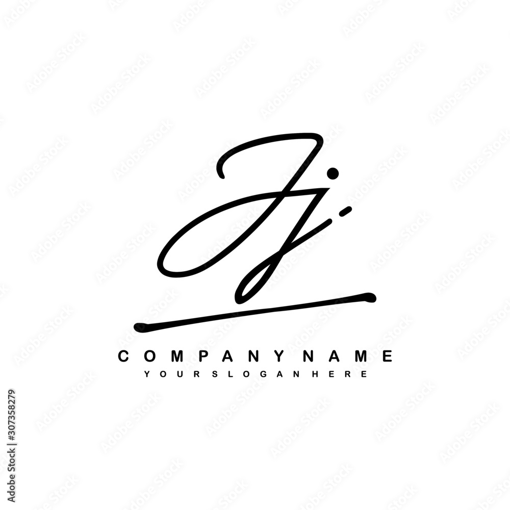 JJ initials signature logo. Handwriting logo vector templates. Hand ...