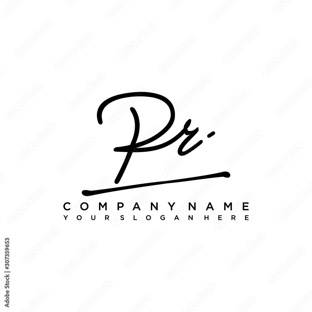 PR initials signature logo. Handwriting logo vector templates. Hand ...