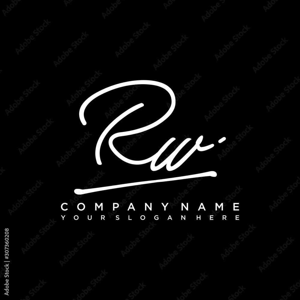 RW initials signature logo. Handwriting logo vector templates. Hand ...