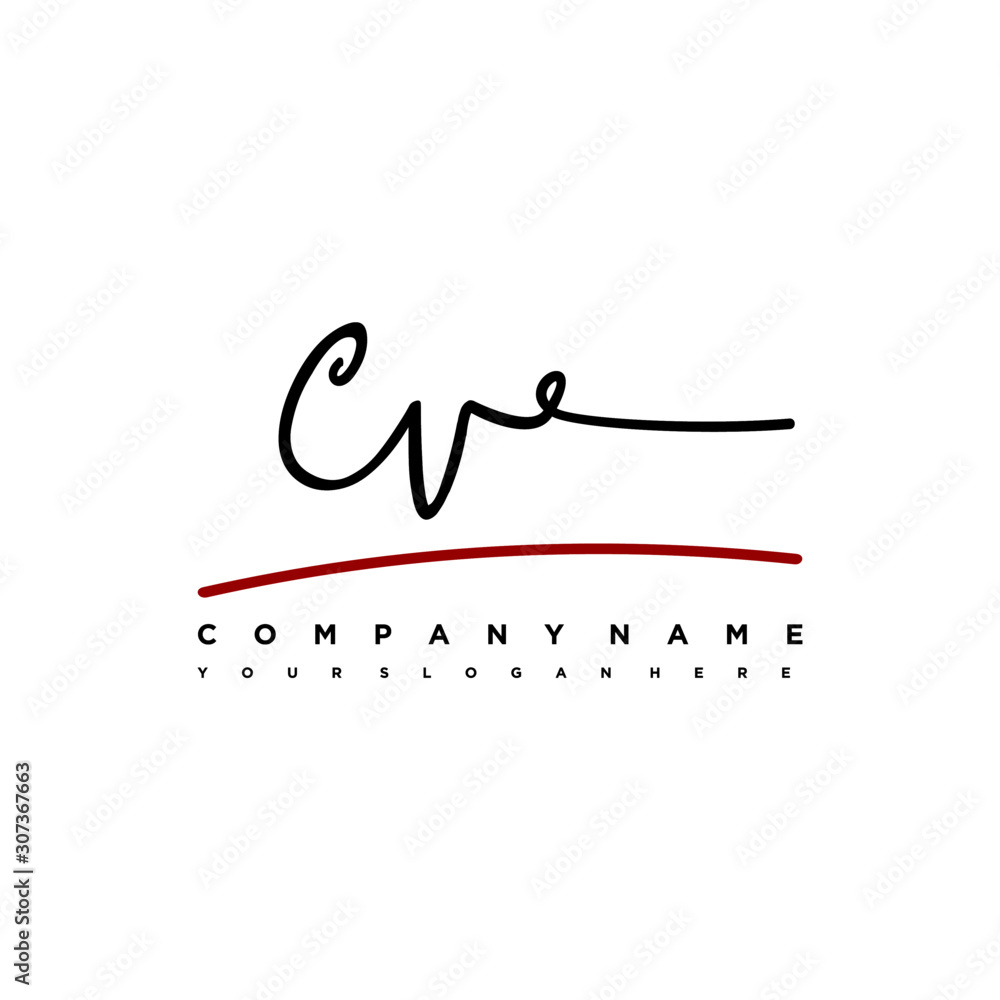 Vector de Stock CV signature initials. Handwritten logo vector template ...