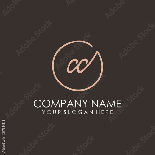 CC initials signature logo. Handwritten vector logo template connected ...