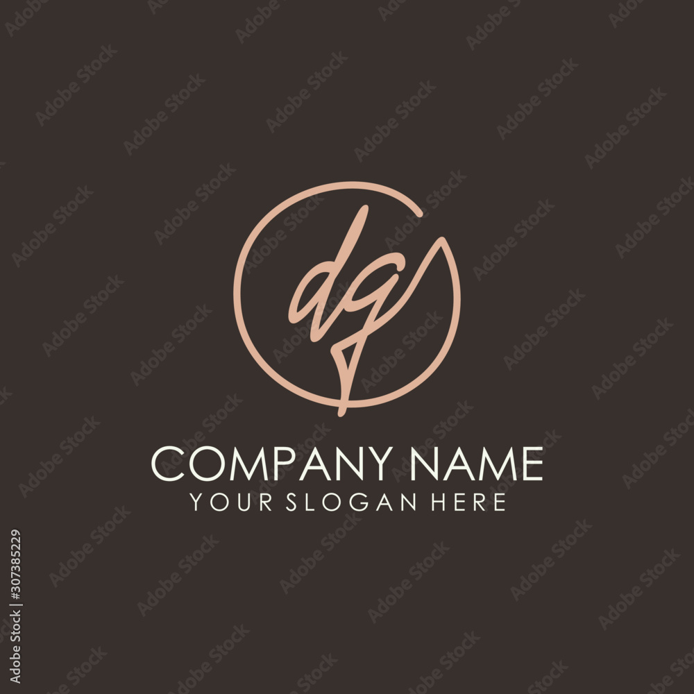 DG initials signature logo. Handwritten vector logo template connected ...