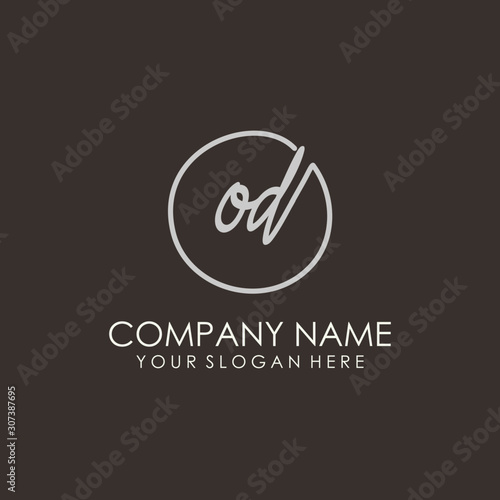 OD initials signature logo. Handwritten vector logo template connected ...