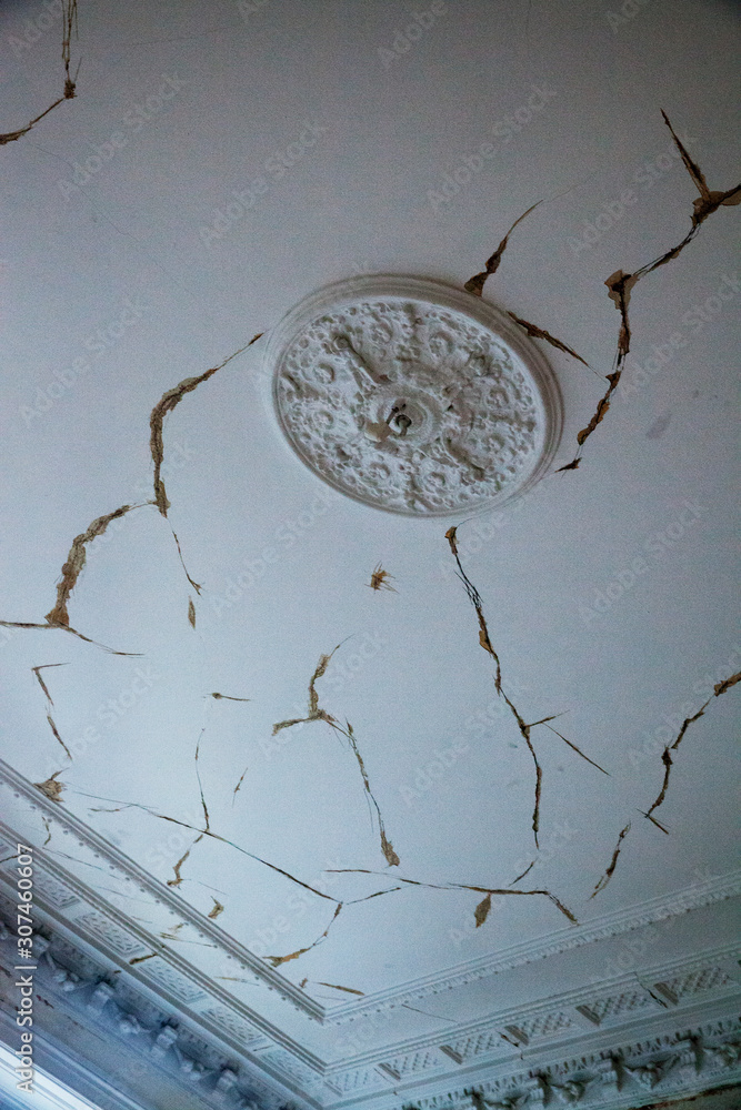 Damaged ceiling Stock Photo | Adobe Stock