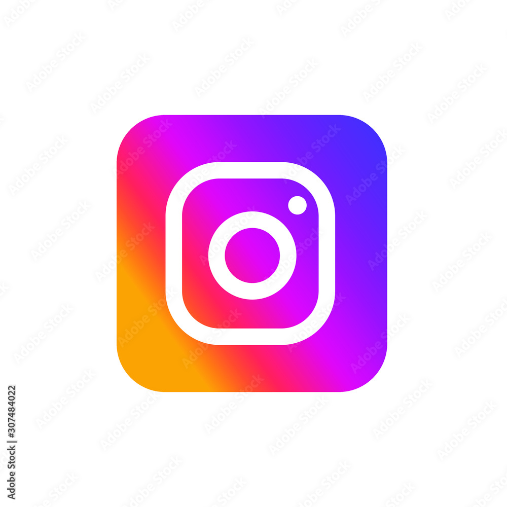 Instagram logo on a white background, vector Stock Vector | Adobe Stock