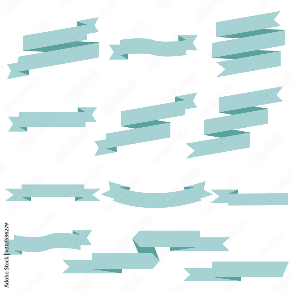 Pastel Ribbon Set In Isolated For Celebration Banner White Background ...