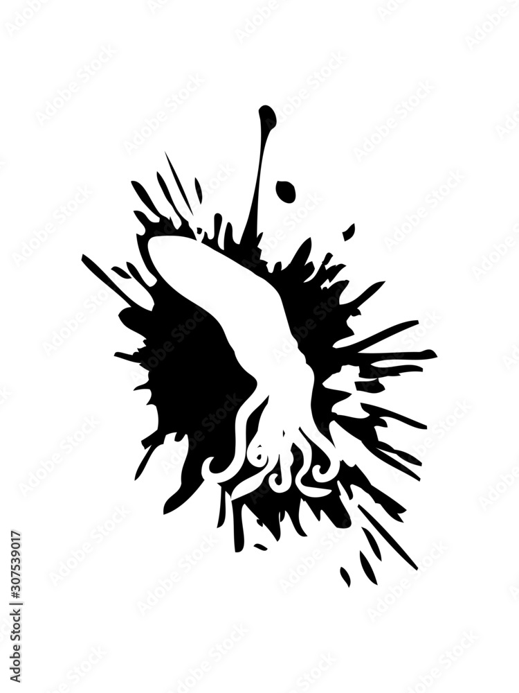 Krake Tinte Klecks cartoon clipart Stock Vector | Adobe Stock