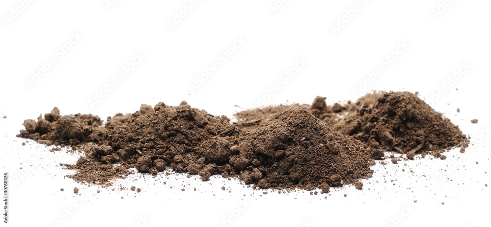 Dirt, soil pile isolated on white background Stock Photo | Adobe Stock