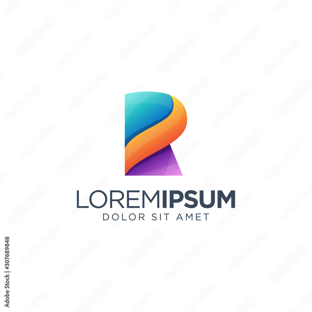 Letter R Logo Design Stock Vector | Adobe Stock