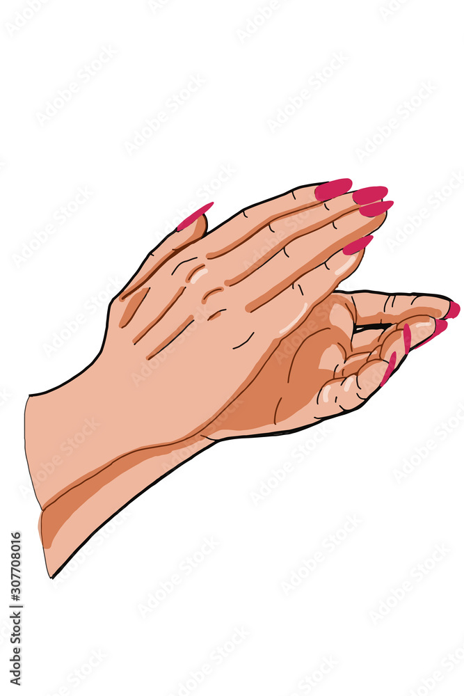 cartoon clapping hand female illustration Stock Illustration | Adobe Stock