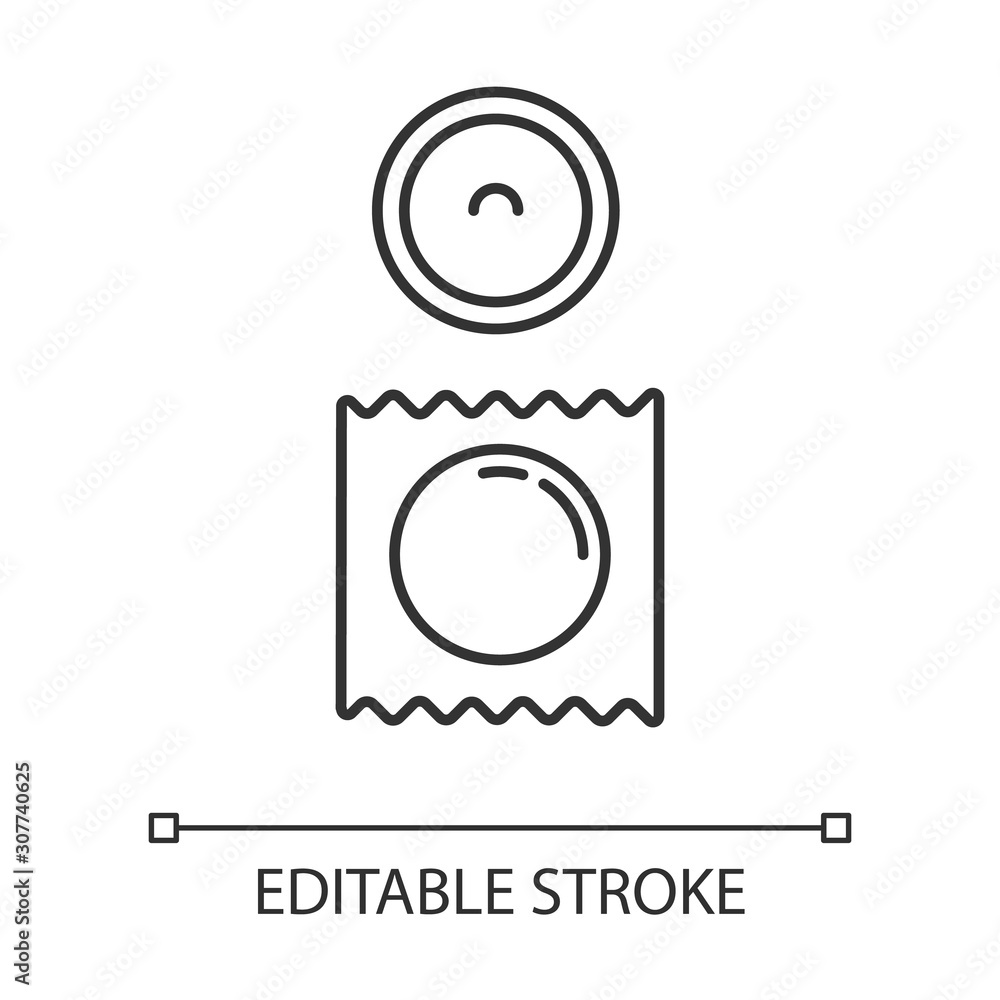 Condom Linear Icon Safe Sex Male Preservative Female Contraception