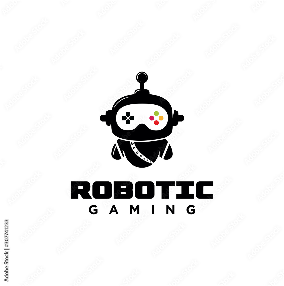 Robot Gaming Logo Design Vector illustration . Robotic mascot logo ...