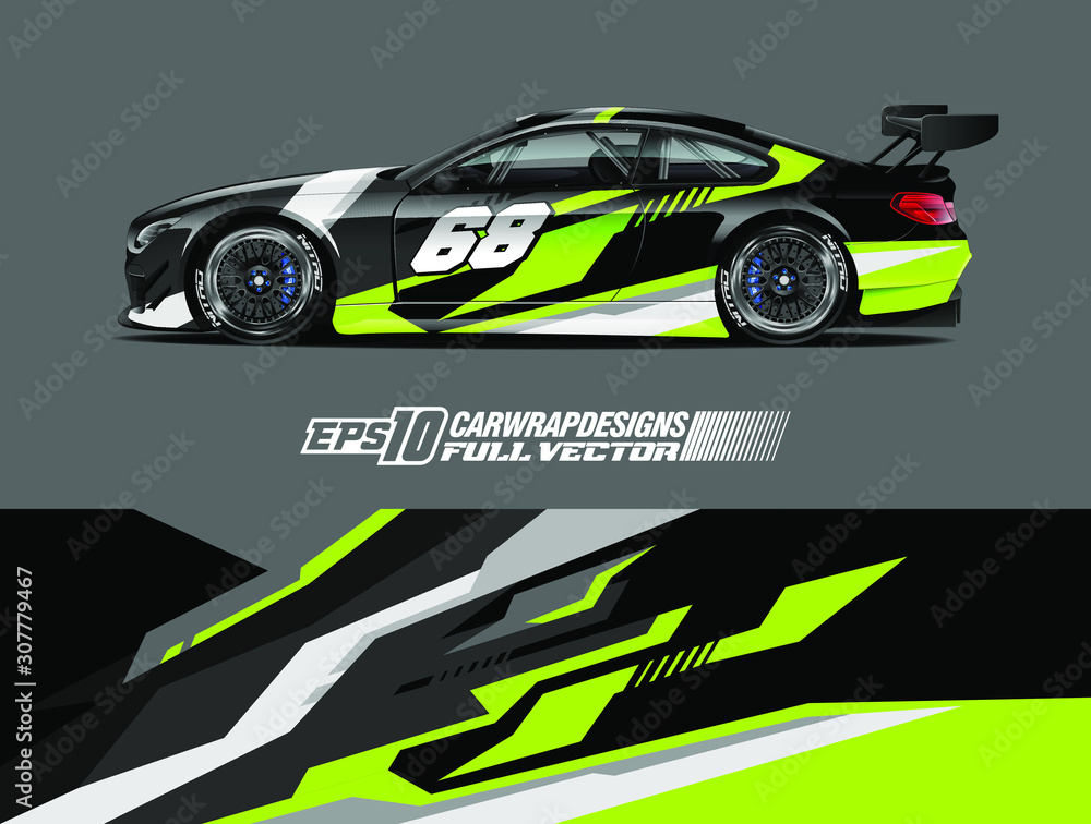 Car wrap decal designs. Abstract racing and sport background for car ...
