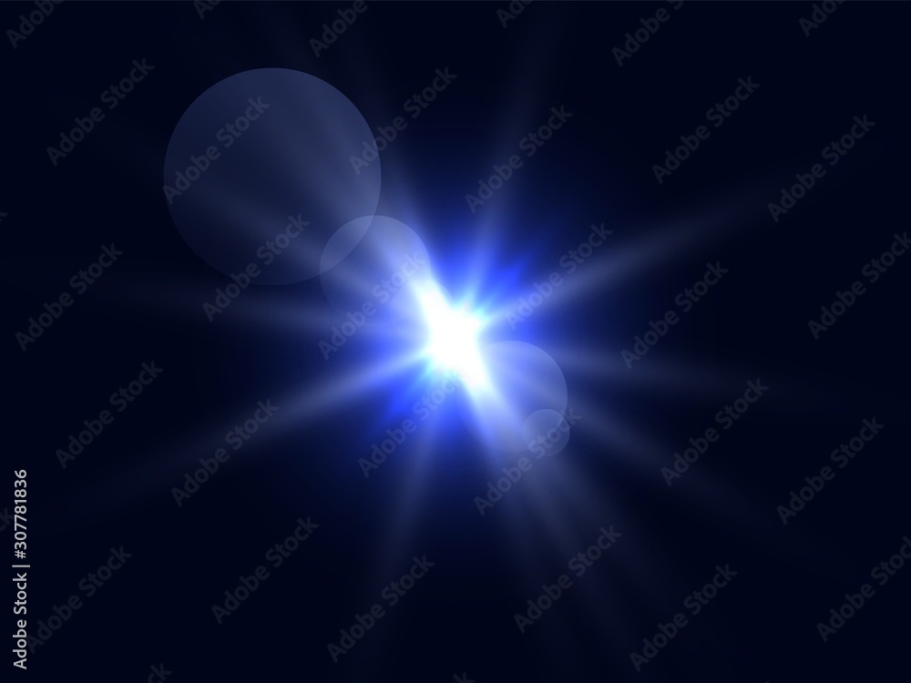Lens flare. Light glow effect. Isolated vector illustration. Stock ...