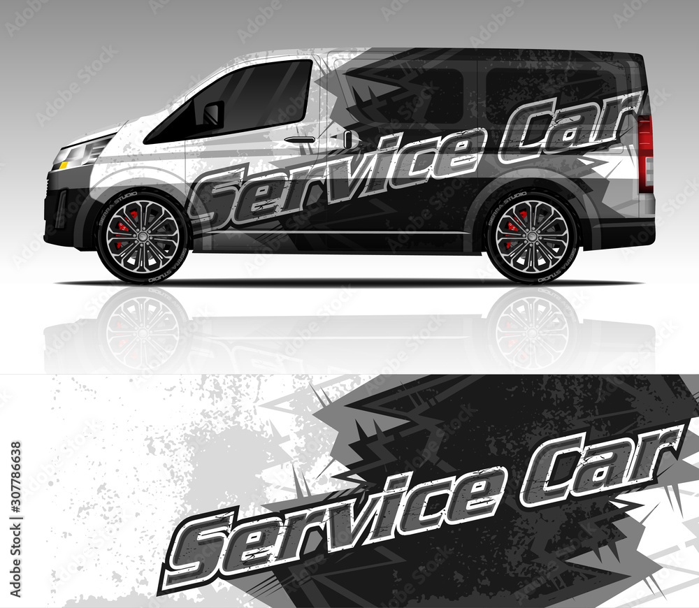 Car wrap decal Van design vector, for advertising or custom livery WRC ...