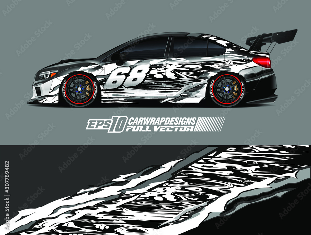 Car wrap decal designs. Abstract racing and sport background for car ...