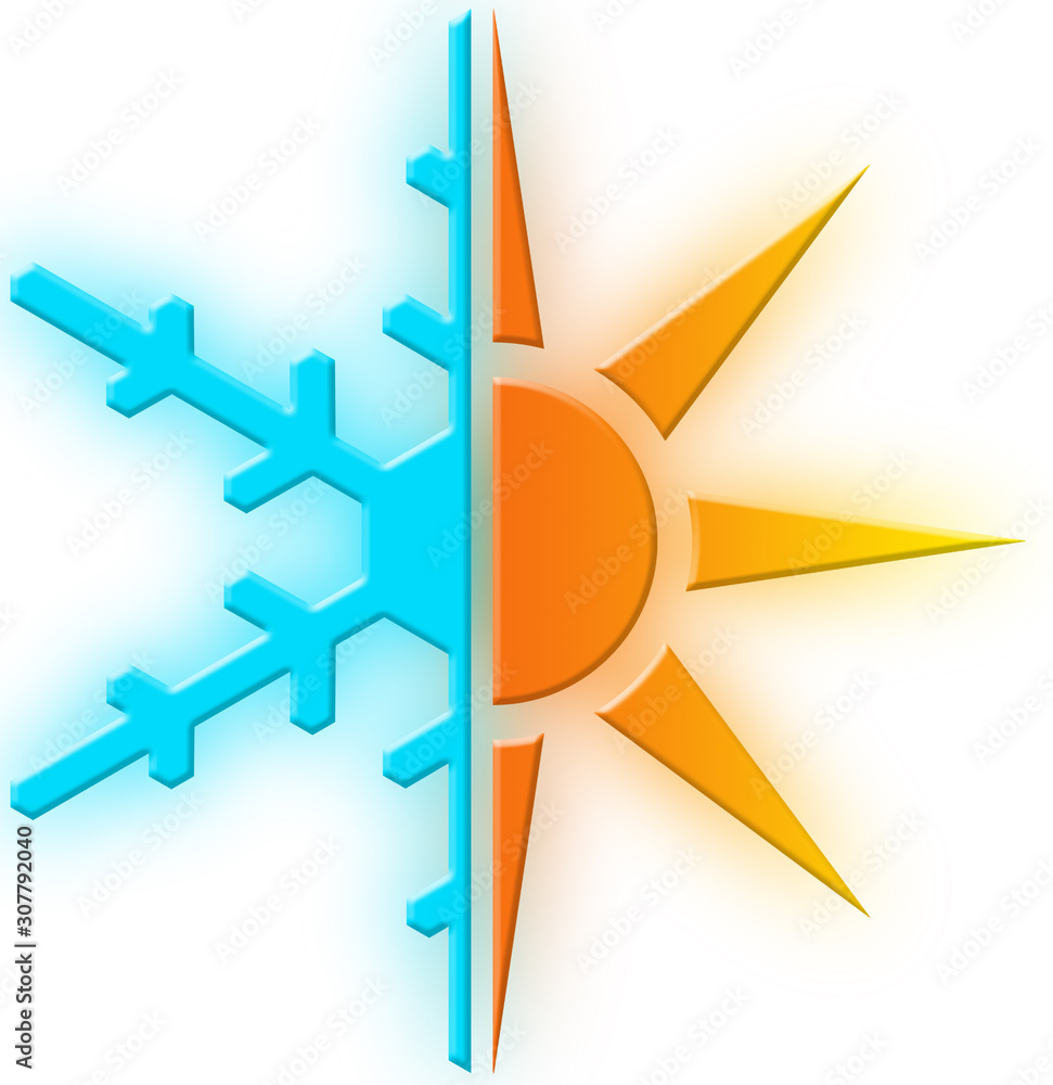 Symbole chaud, froid Stock Illustration | Adobe Stock