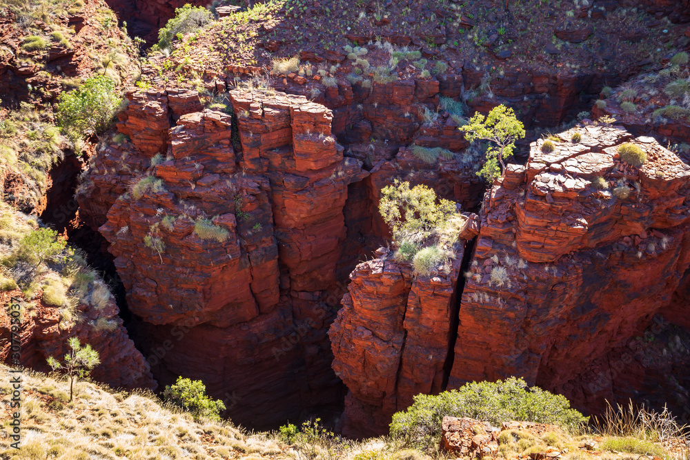 View of Weano Gorge from above on the walktrail to Junction Pool ...