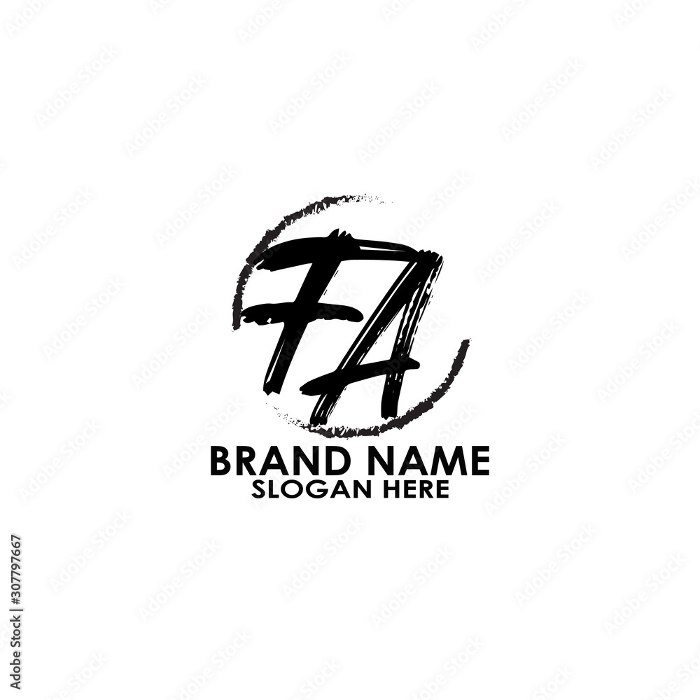 logo letter fa brush vector design Stock Vector | Adobe Stock