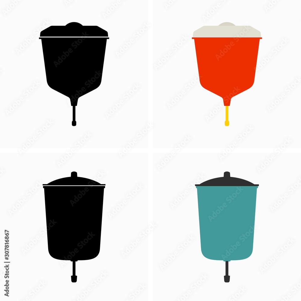 Vintage wall mounter water tank, lavabo Stock Illustration | Adobe Stock