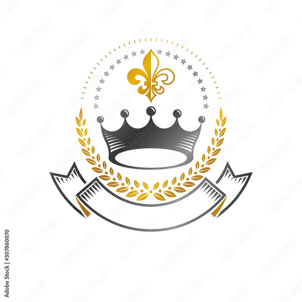Royal Crown emblem. Heraldic Coat of Arms decorative logo isolated ...