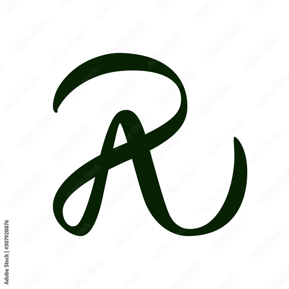 RA - isolated monogram, calligraphic logo template. Creative vector ...